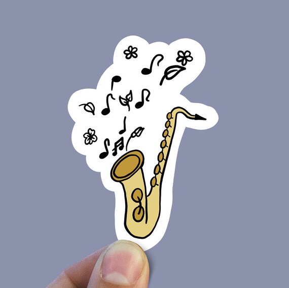 Musical Saxaphone Vinyl Sticker Aesthetic Stickers Music - Etsy