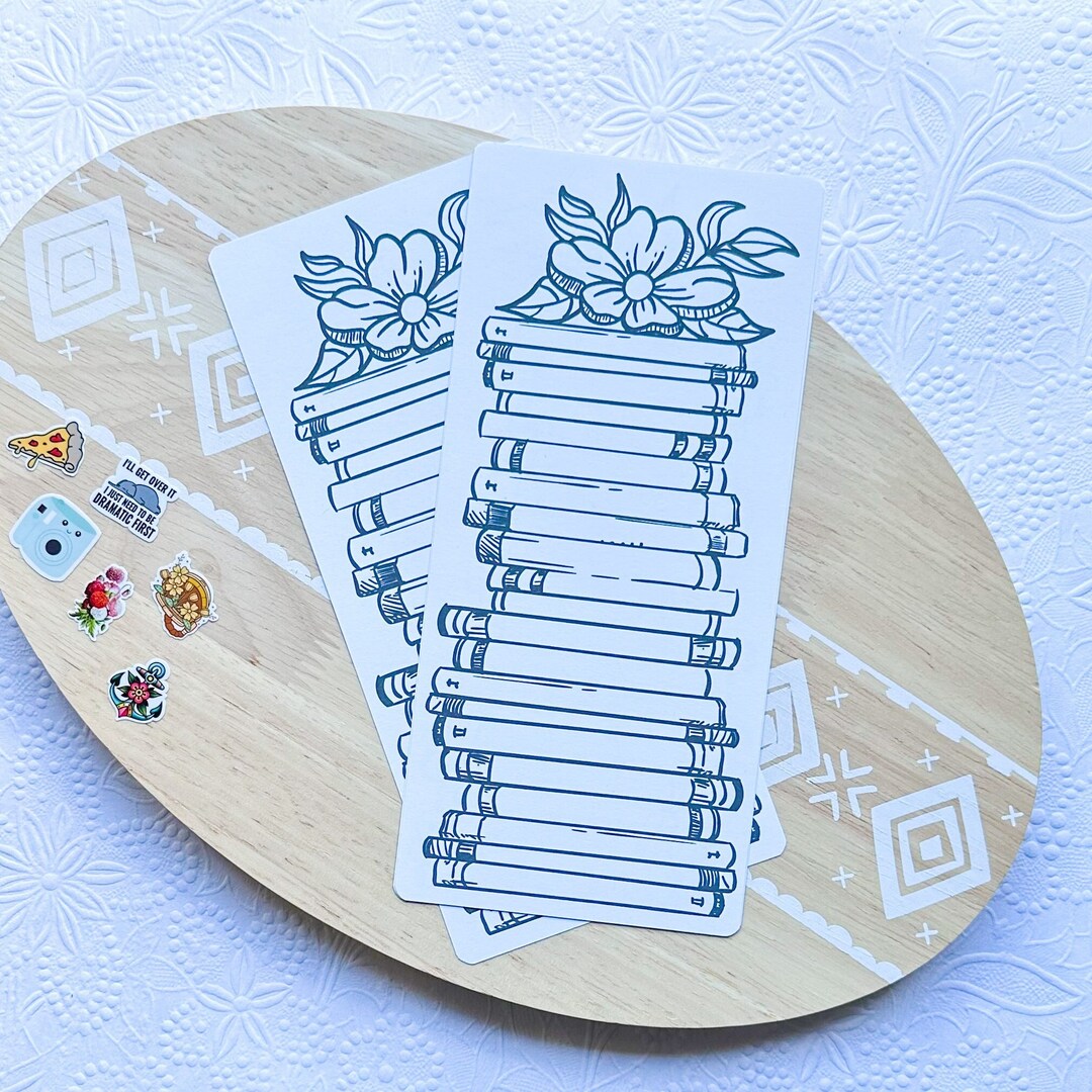 Bookshelf Reading Log Tbr Floral Bookmark, Library Book Trackers ...