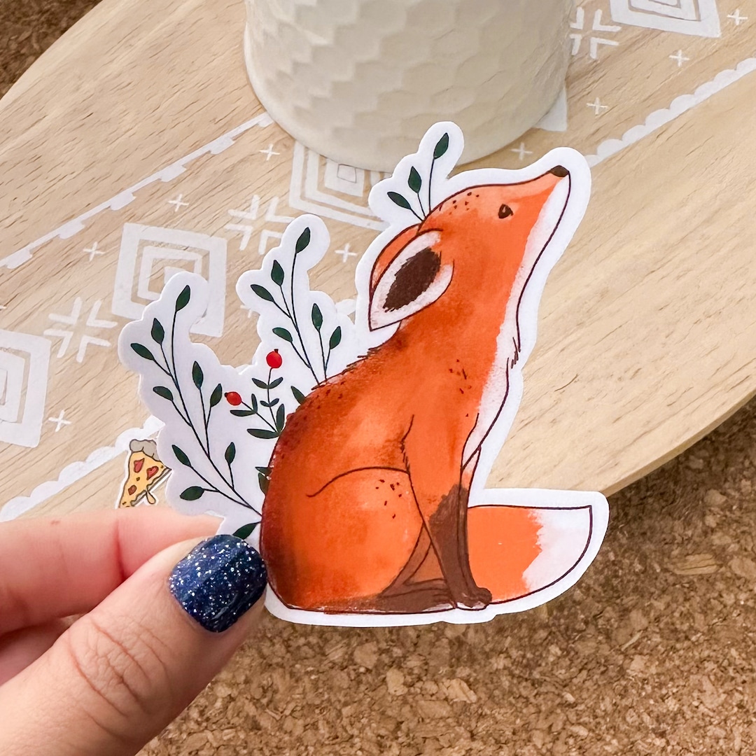 Watercolor Fox Vinyl Sticker, Fox Sticker, Best Friend Gift, Laptop ...