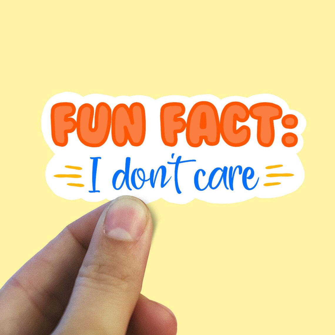 Fun fact I dont care vinyl sticker funny sticker meme | Etsy
