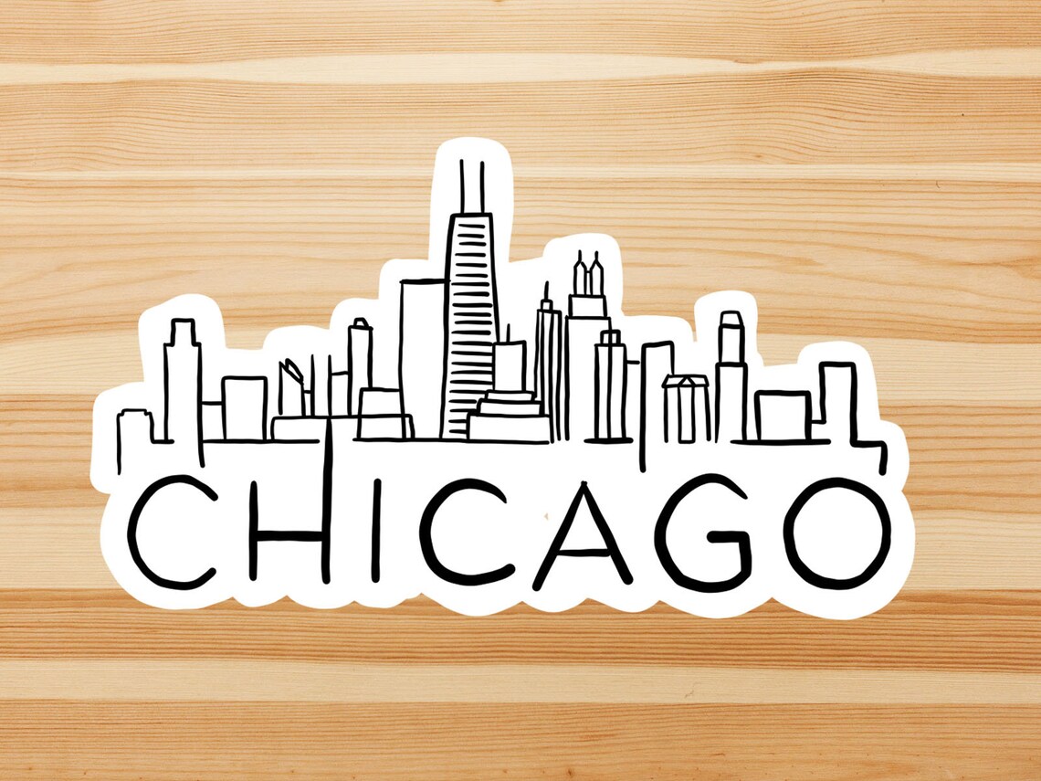 Chicago Skyline Vinyl Sticker Illinoisbest Friend Gift - Etsy