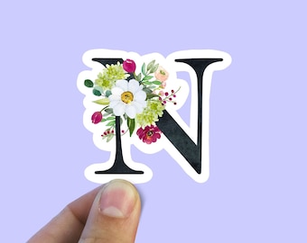 Spring Flower Letter S Vinyl Sticker Monogram Best Friend | Etsy