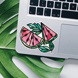Watermelons Stained Glass Vinyl Sticker, Fruit Sticker, Stained Glass ...