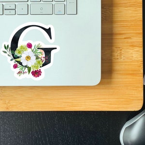 Spring Flower Letter G Vinyl Sticker, Monogram, Best Friend Gift ...