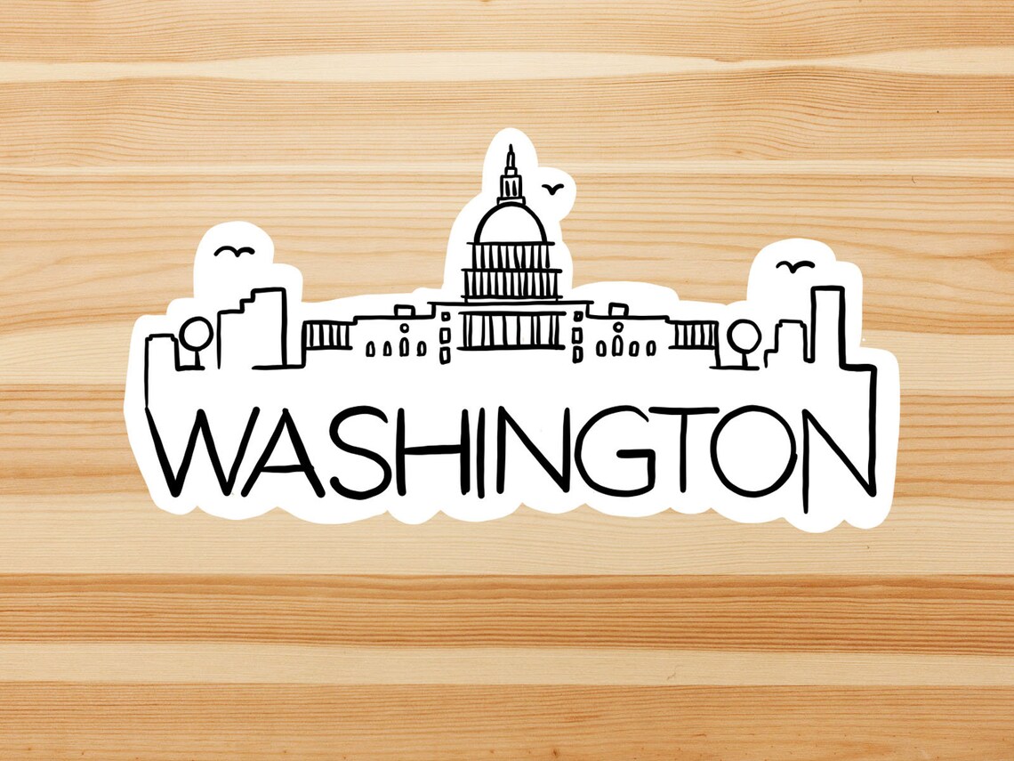 Washington DC Skyline Vinyl Sticker, Laptop Decal - Etsy