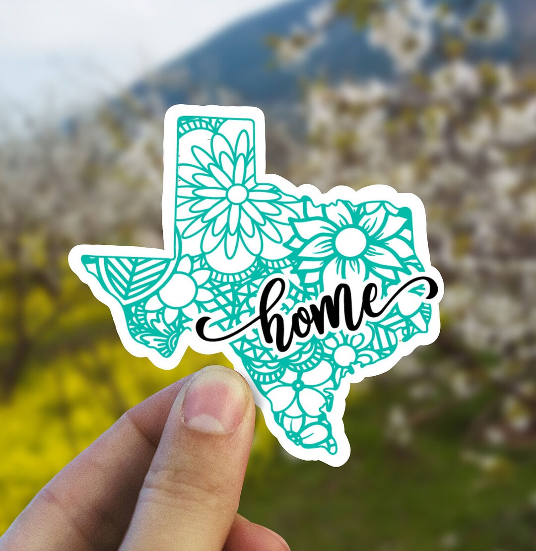 Texas Mandala State Home Vinyl Sticker, Waterproof State Sticker ...