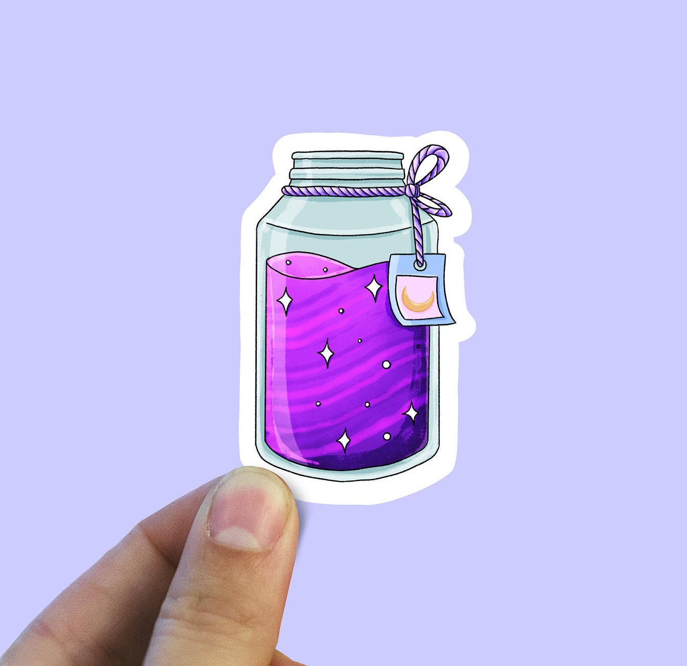 Moon Dust in a Jar Vinyl Sticker Aesthetic Stickers Space - Etsy