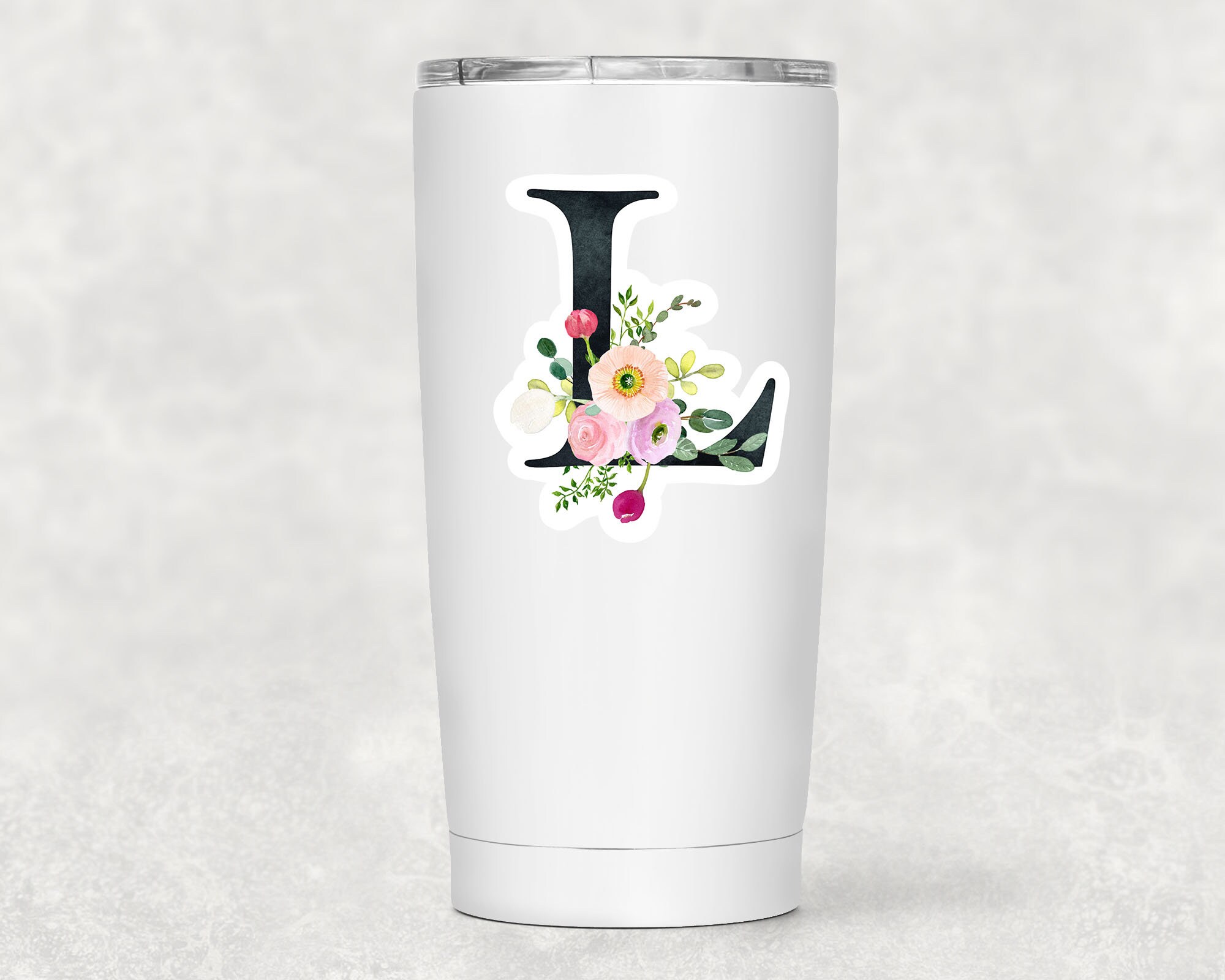 Spring Flower Letter L Vinyl Sticker Monogram Best Friend | Etsy