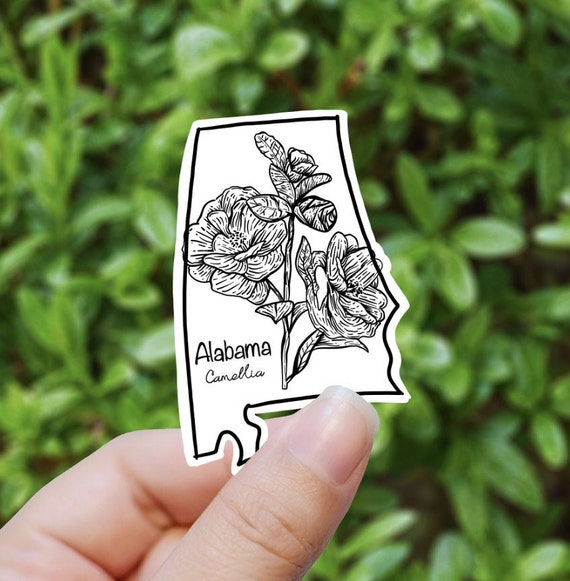 State Flower Alabama Vinyl Sticker Camellia Flower | Etsy