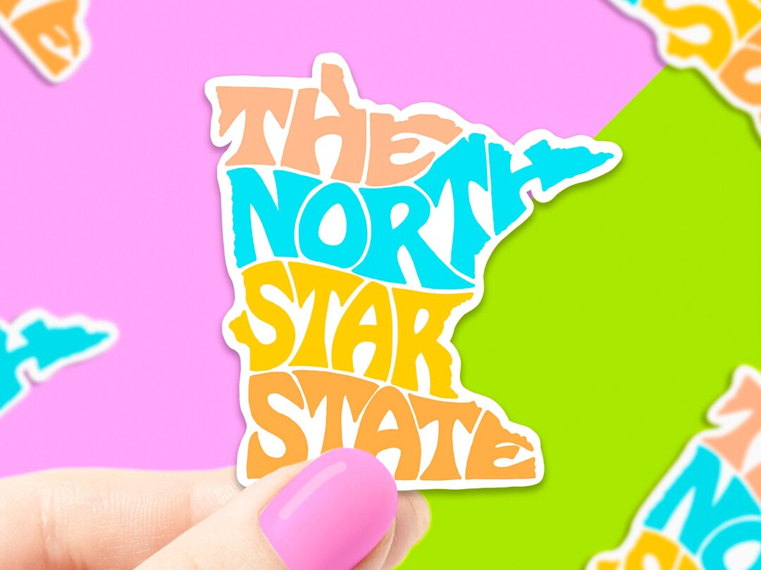State of Minnesota Outline Sticker, Minnesota, Waterproof State Sticker ...