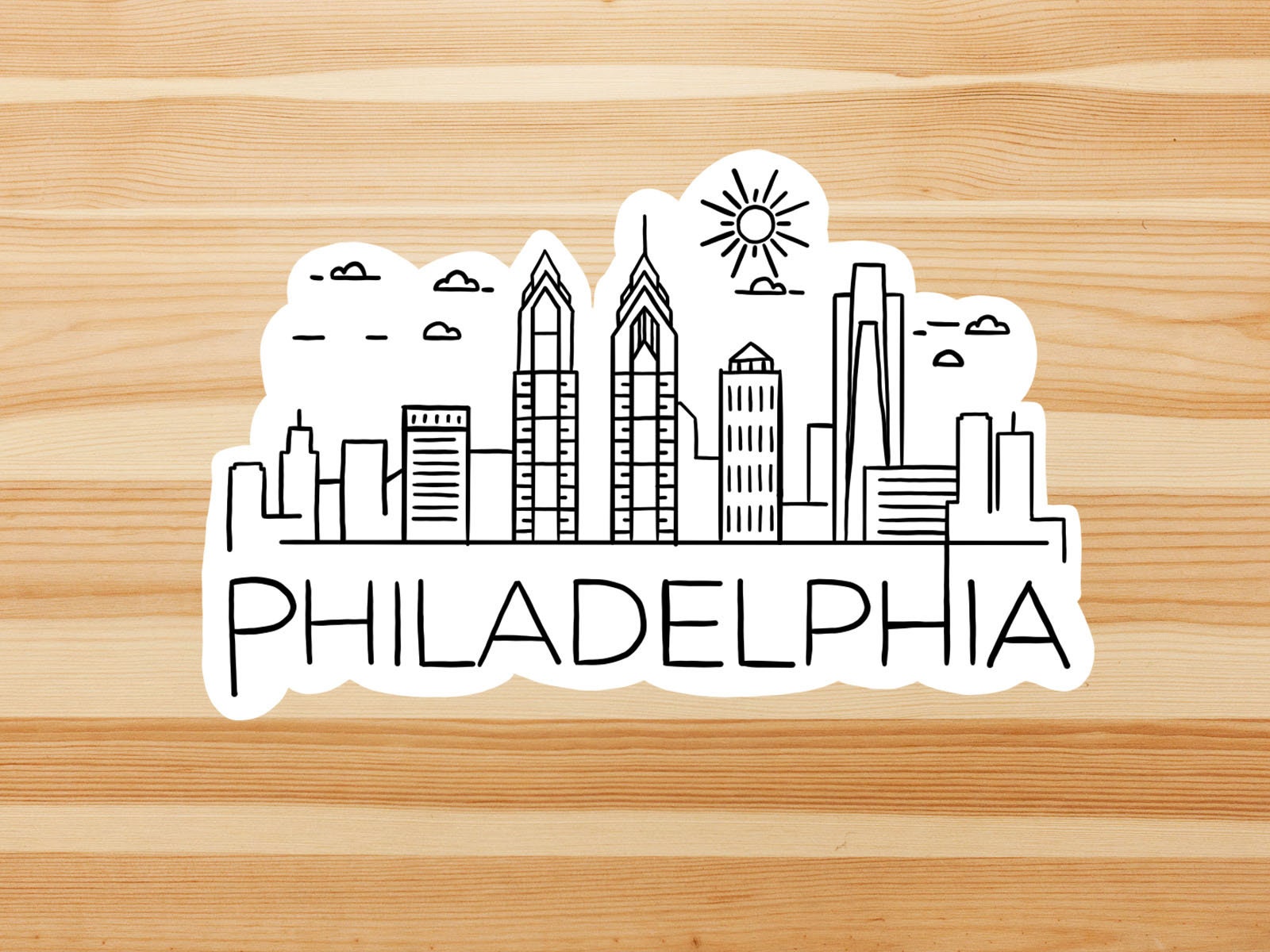 Philadelphia Skyline Vinyl Sticker Pennsylvaniabest Friend - Etsy