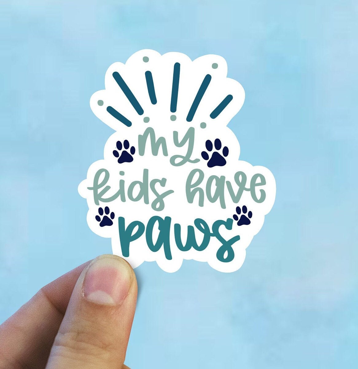 My Kids Have Paws Vinyl Sticker Dog Water Bottle Stickers | Etsy