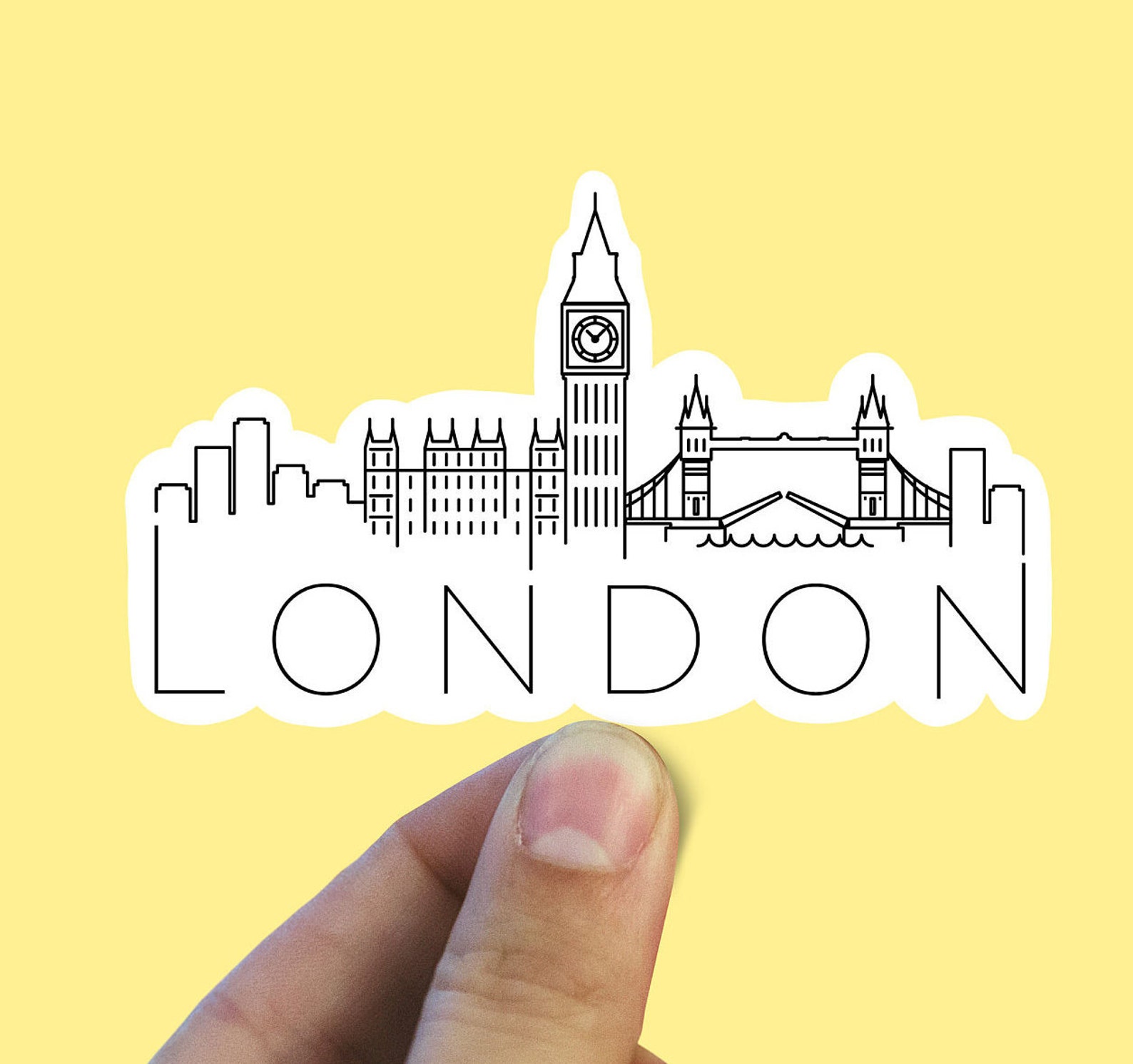 London Skyline Vinyl Sticker, Travel Stickers, Britain, Best Friend ...