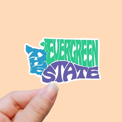 Washington Sticker State Sticker Waterproof Sticker - Etsy