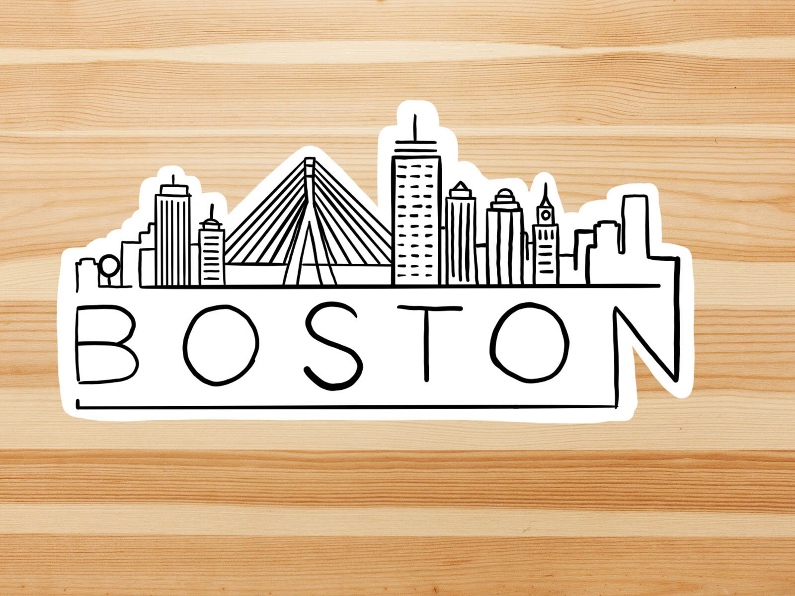 Boston Skyline Vinyl Sticker Massachusettsbest Friend Gift - Etsy