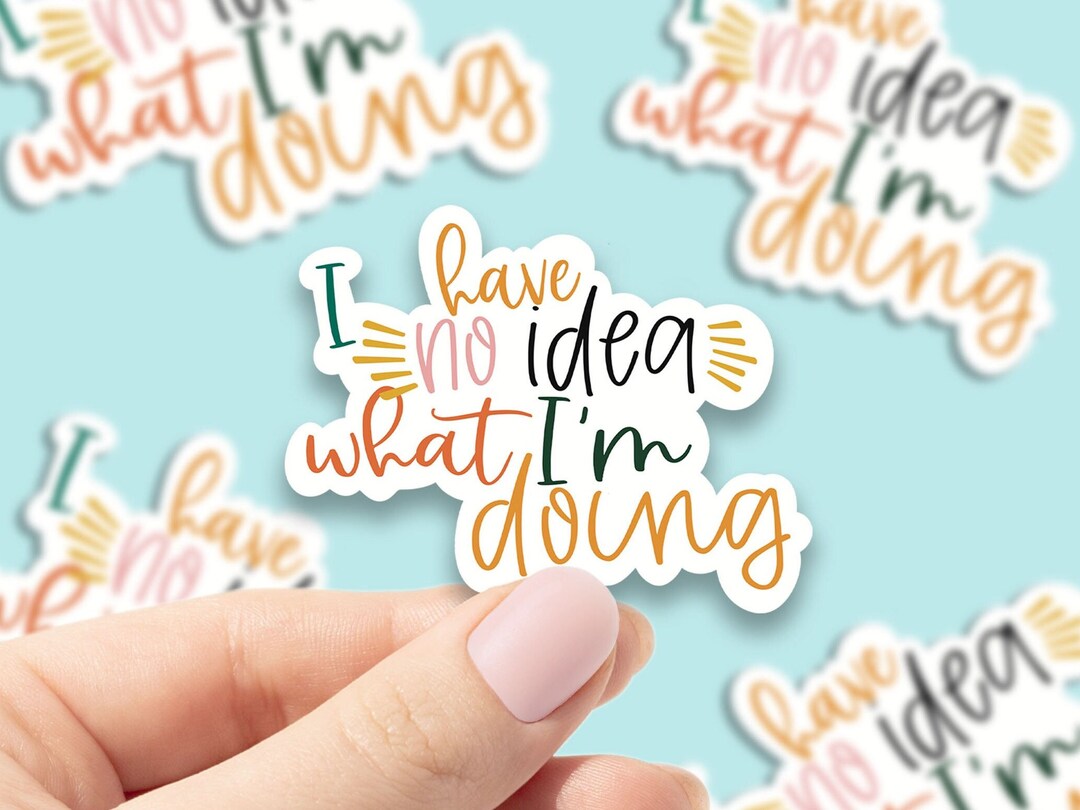 I Have No Idea What I’m Doing Vinyl Sticker, Laptop Stickers, Water ...
