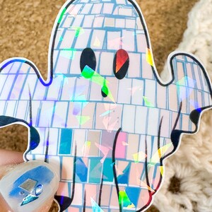 Ghost Disco Ball Holographic Sticker, Disco Art, Laptop Stickers ...