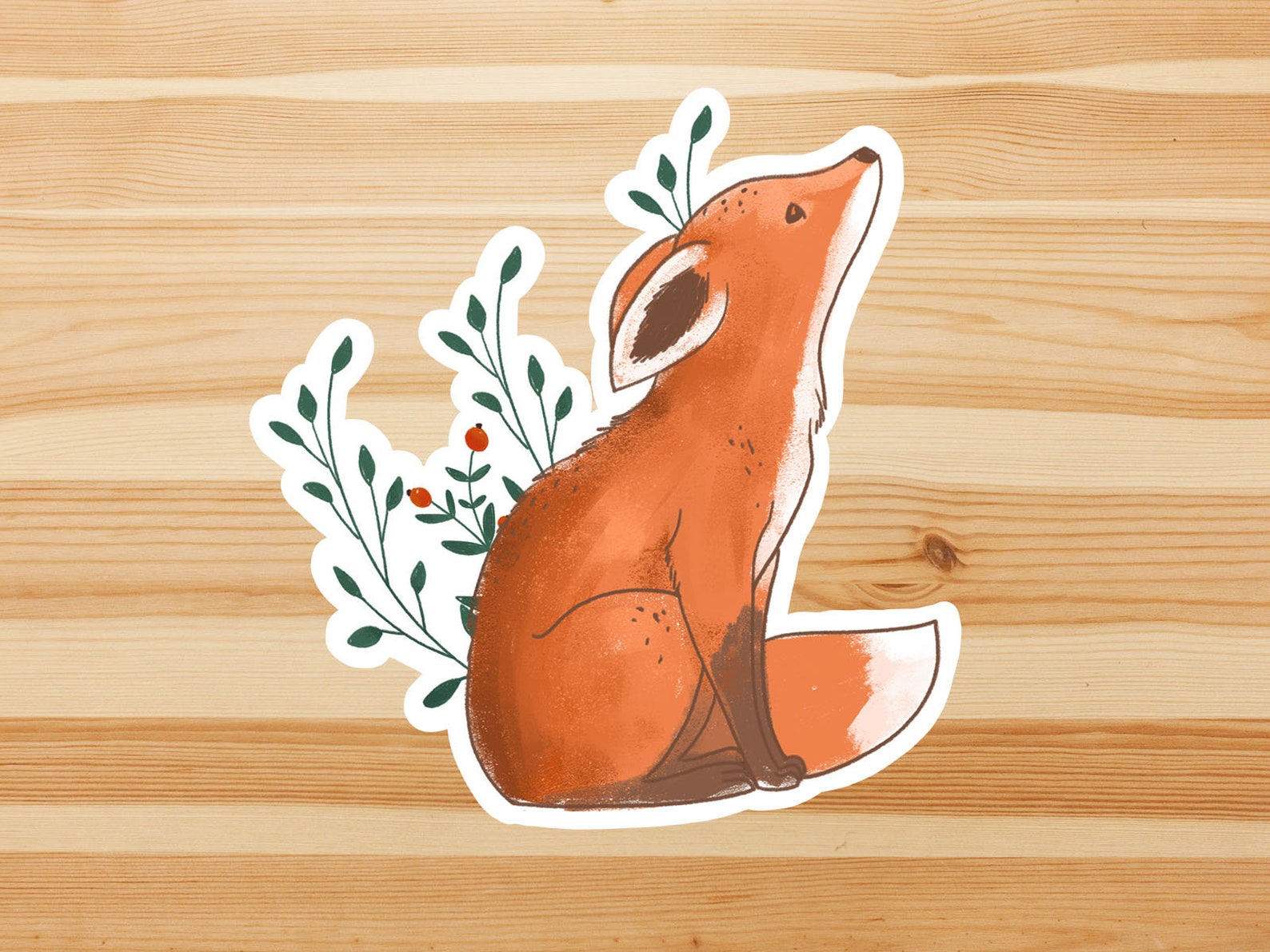 Watercolor Fox Vinyl Sticker Fox Sticker Best Friend Gift - Etsy