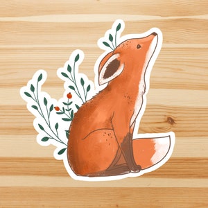 Watercolor Fox Vinyl Sticker Fox Sticker Best Friend Gift - Etsy