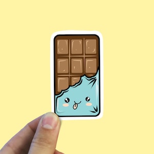 Cute Chocolate Bar Vinyl Sticker, Cute Stickers, Laptop Stickers ...