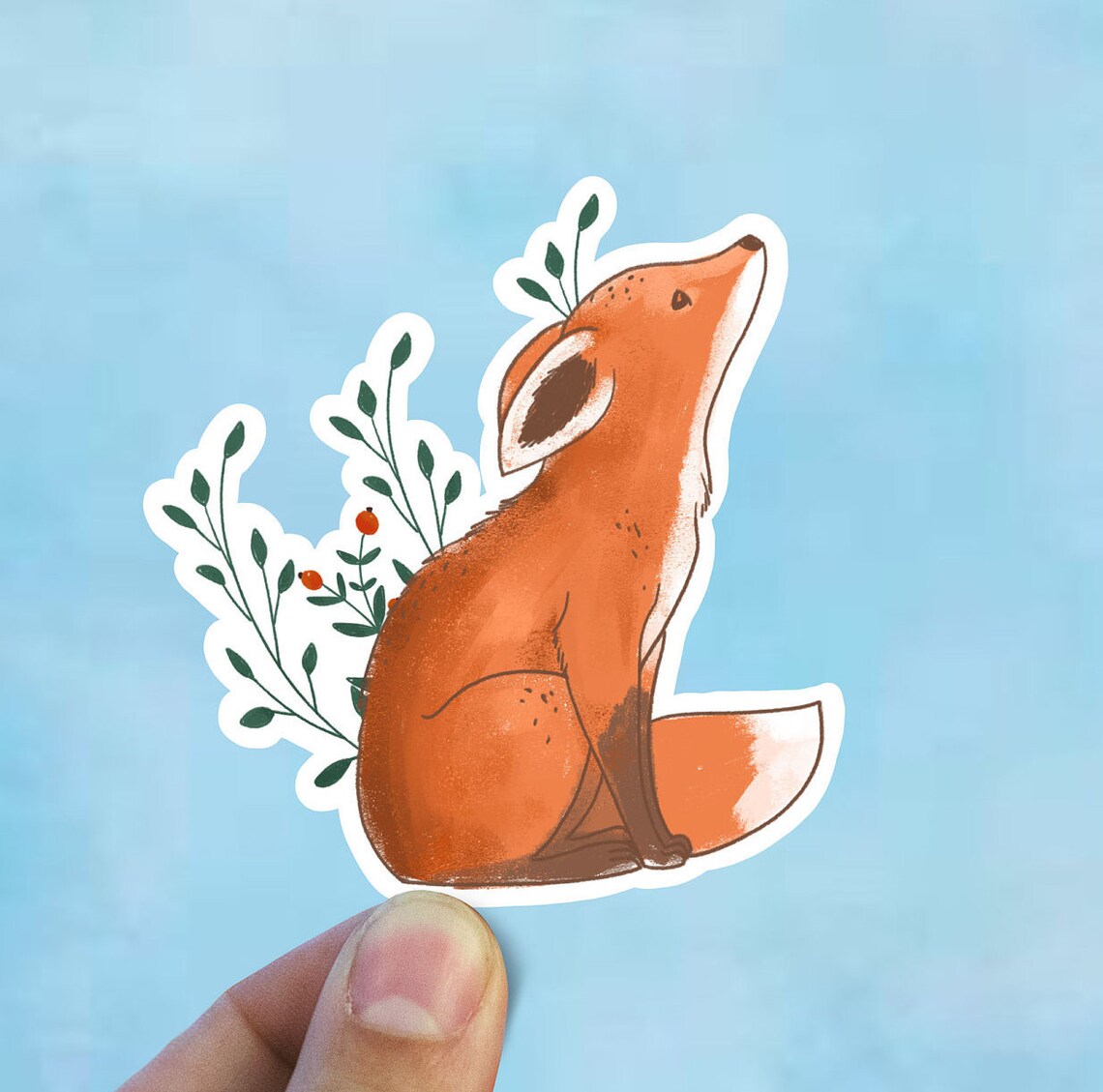 Watercolor Fox Vinyl Sticker Fox Sticker Best Friend Gift - Etsy