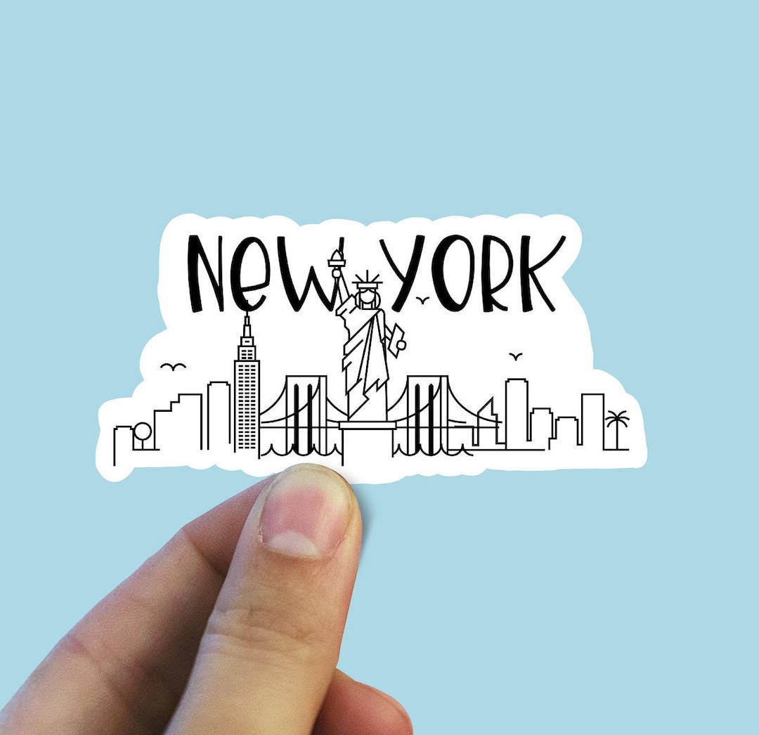 Stylized New York Skyline Vinyl Sticker, Manhattan,best Friend Gift ...