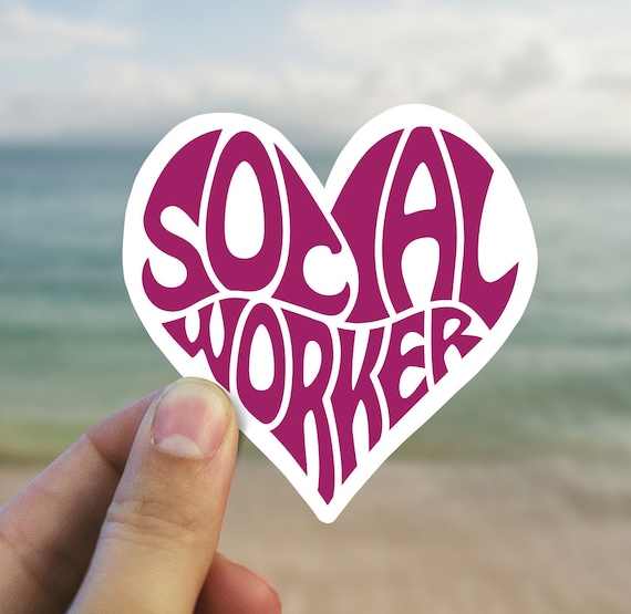 Social Worker Heart Vinyl Sticker Social Therapy Sticker - Etsy Australia