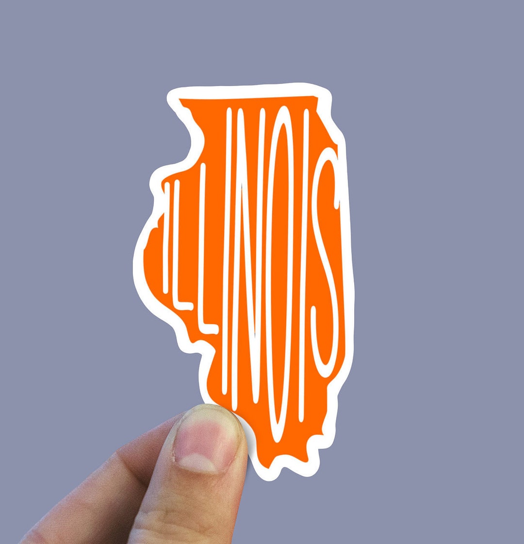 Minimal Illinois State Vinyl Sticker, Custom Stickers, Illinois, Travel ...