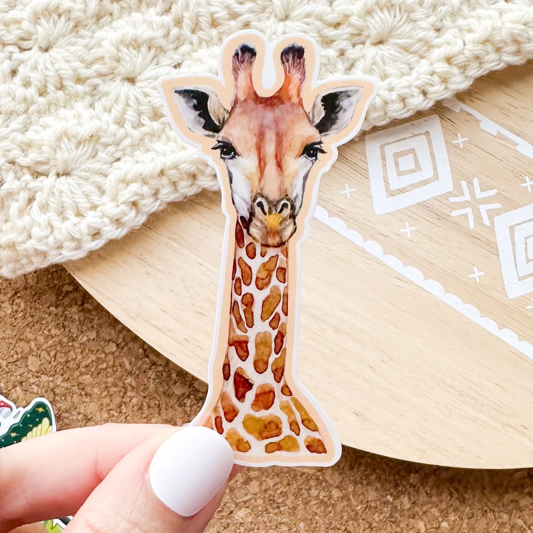 Giraffe Bust Vinyl Sticker, Giraffe Sticker, Best Friend Gift, Laptop ...