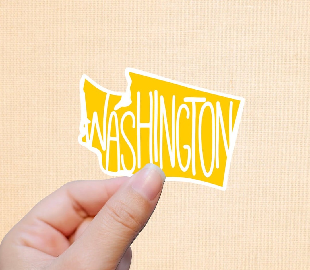 Minimal Washington State Vinyl Sticker, Custom Stickers, Washington ...