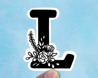 Letter D Flower Vinyl Sticker Monogram Best Friend Gift | Etsy