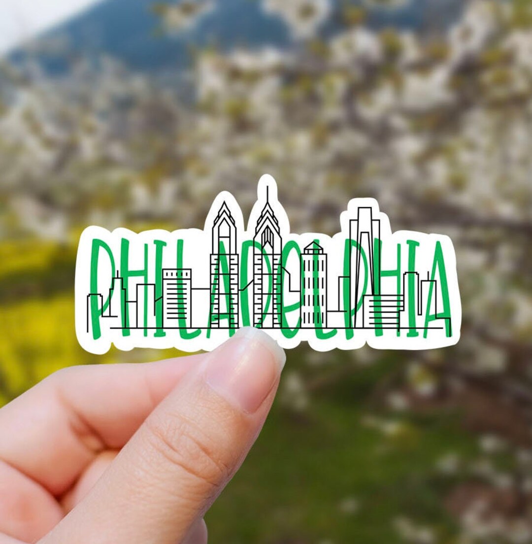 Colorful Philadelphia Skyline Vinyl Sticker, Travel Stickers ...