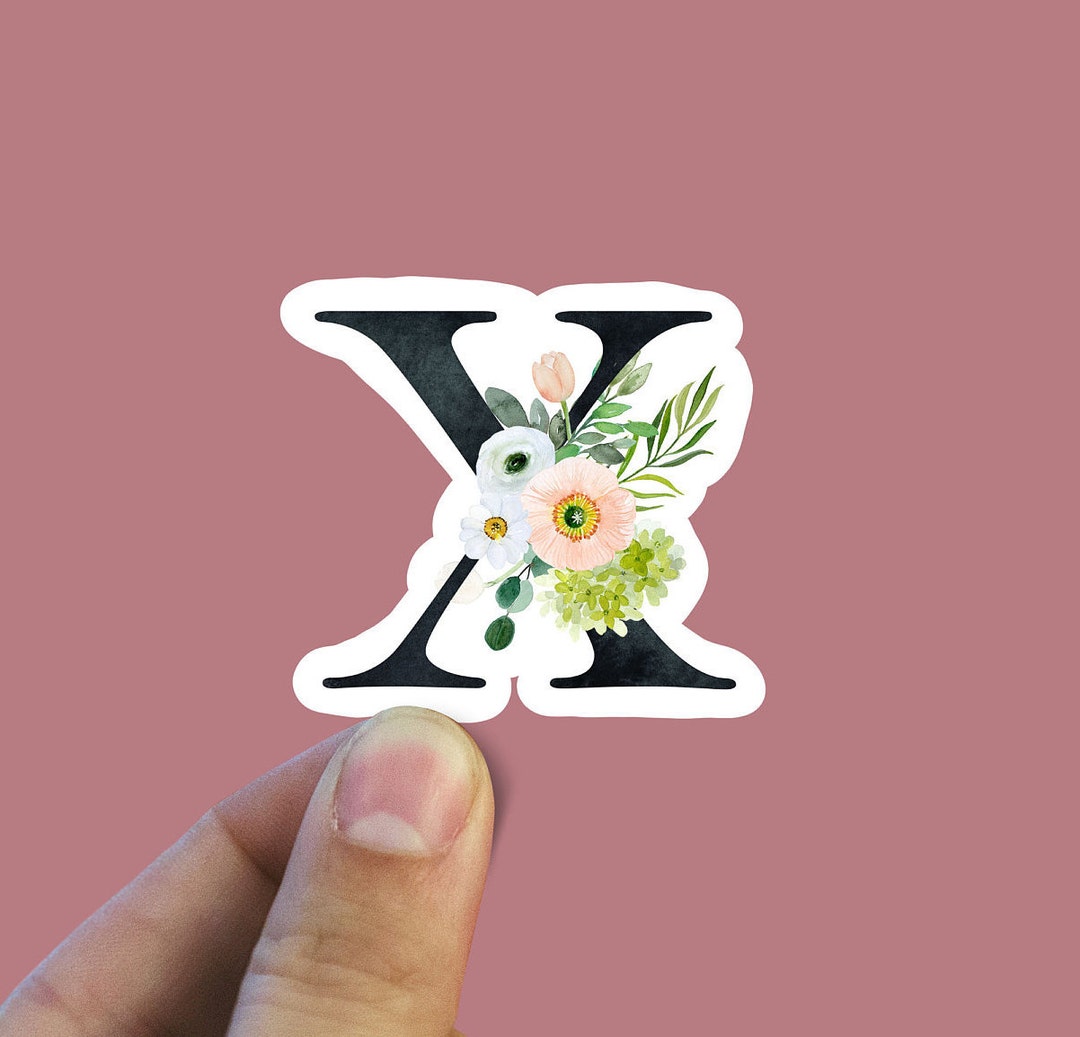 Spring Flower Letter X Vinyl Sticker, Monogram, Best Friend Gift ...