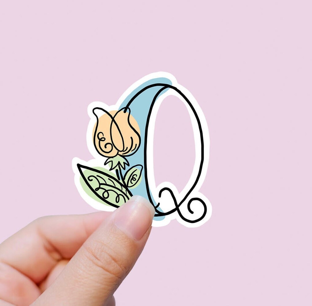 Sketch Lettered Q Vinyl Sticker, Monogram, Best Friend Gift, Laptop ...