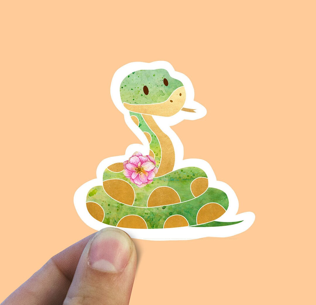 Shiny Snake Vinyl Sticker, Snakes, Water Bottle Stickers, Laptop ...