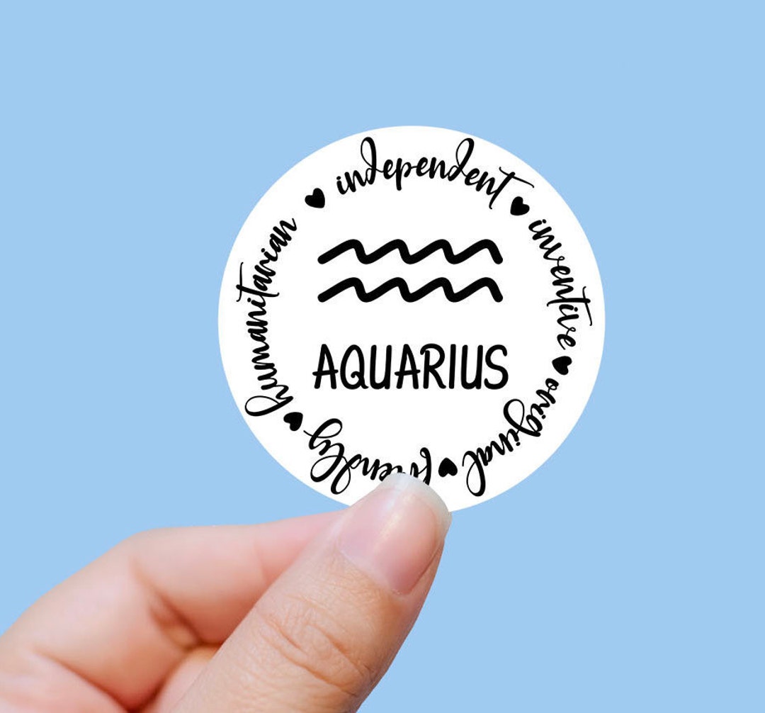 Aquarius Traits Sticker, Aquarius Zodiac Sticker, Astrology Sticker ...