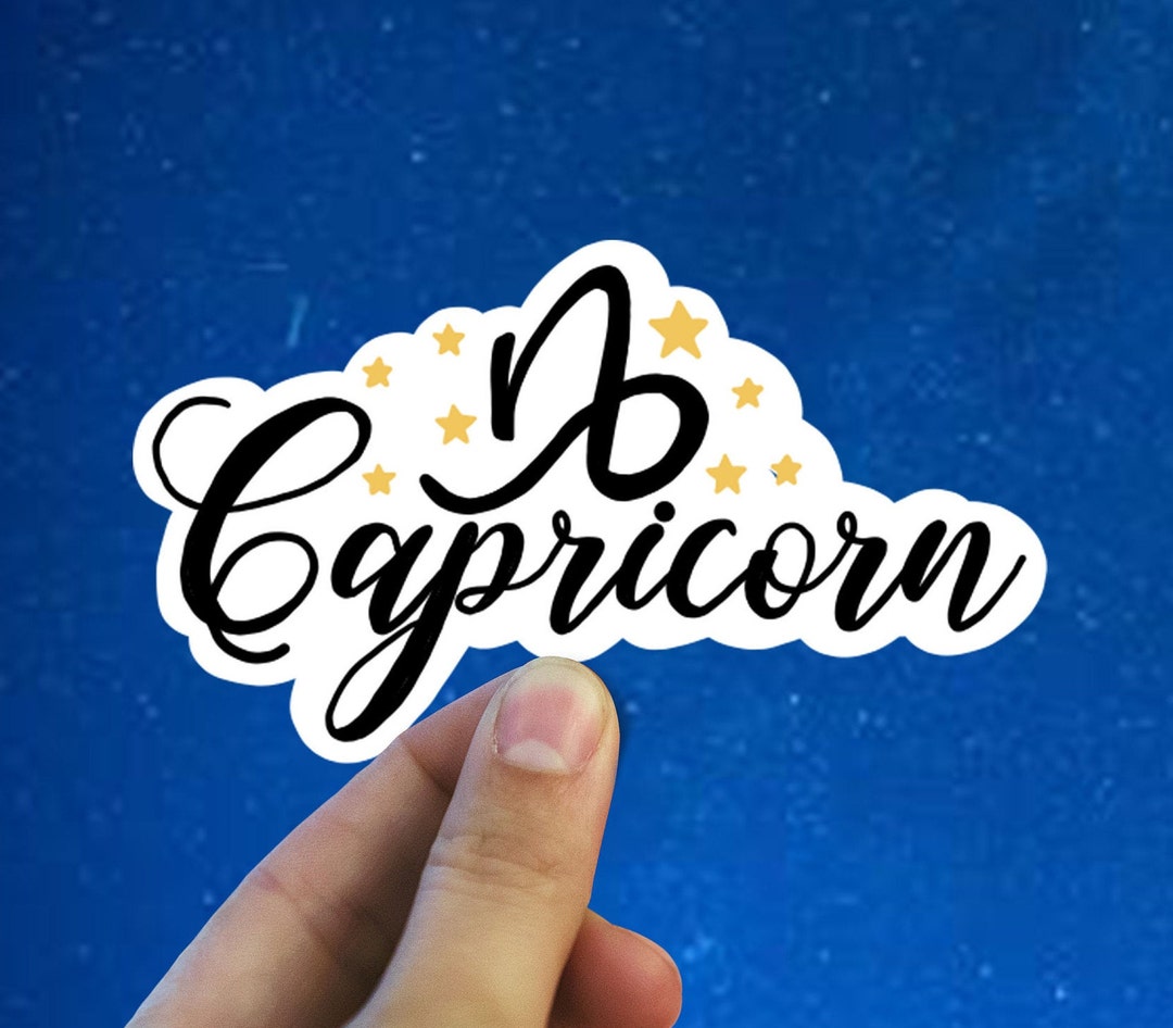 Minimalistic Capricorn Vinyl Sticker, Astrology Sticker, Best Friend ...