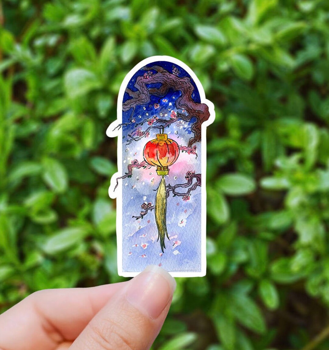 Spring Lantern Scene Vinyl Sticker, Chinese Lantern, Best Friend Gift ...