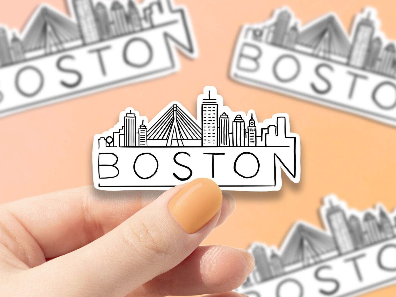 Boston Skyline Vinyl Sticker, Massachusetts, Best F'riend Gift ...