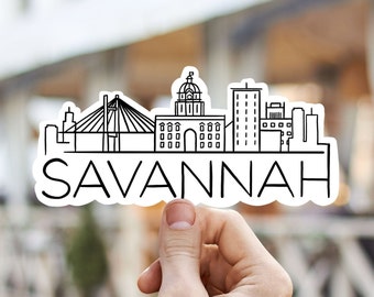 Savannah Georgia Skyline Sticker - Etsy