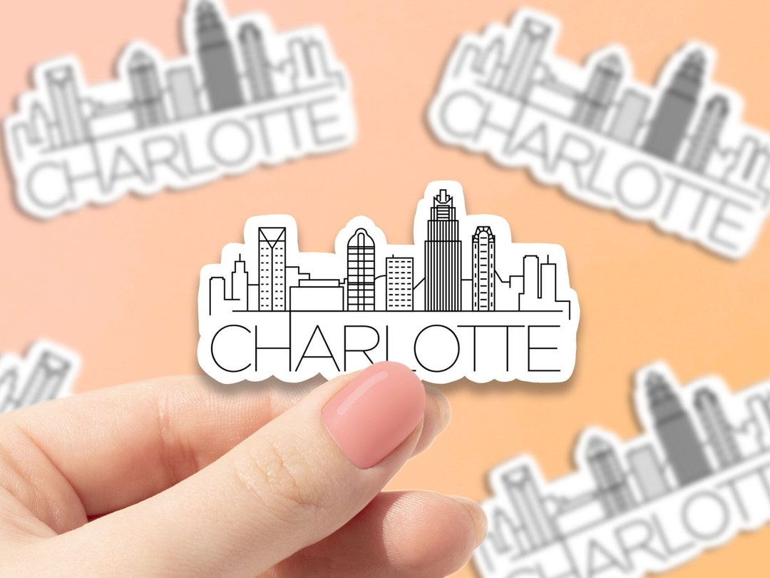 Charlotte Skyline Vinyl Sticker, North Carolina, Best Friend Gift ...