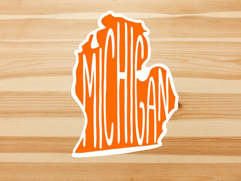 Minimal Michigan State Vinyl Sticker Custom Stickers - Etsy