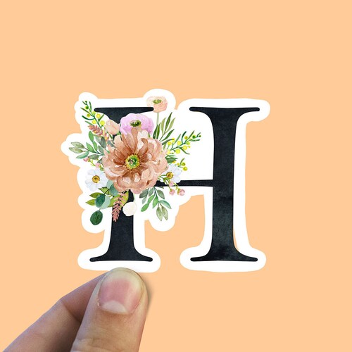 Spring Flower Letter E Vinyl Sticker Monogram Best Friend - Etsy