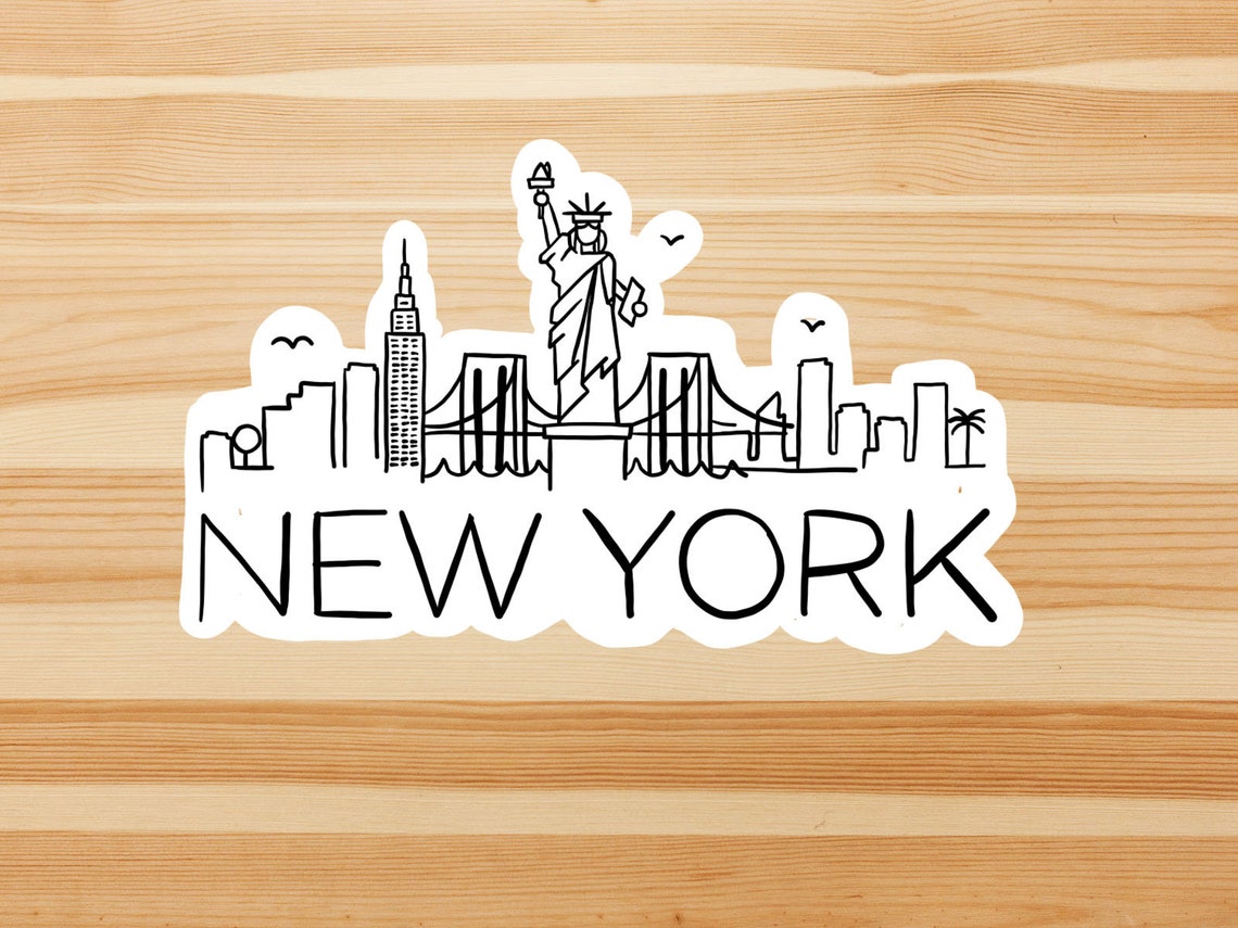 New York Skyline Vinyl Sticker Manhattanbest Friend Gift - Etsy