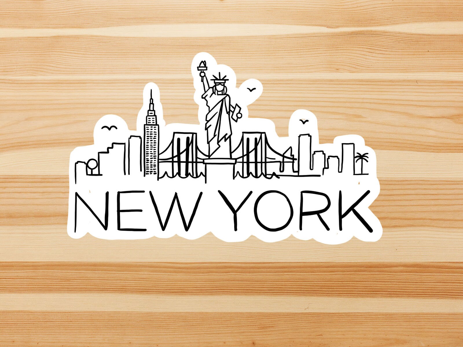 New York Skyline Vinyl Sticker, Manhattan,best Friend Gift, Birthday ...