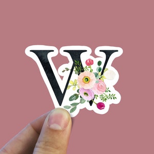 Spring Flower Letter W Vinyl Sticker, Monogram, Best Friend Gift ...