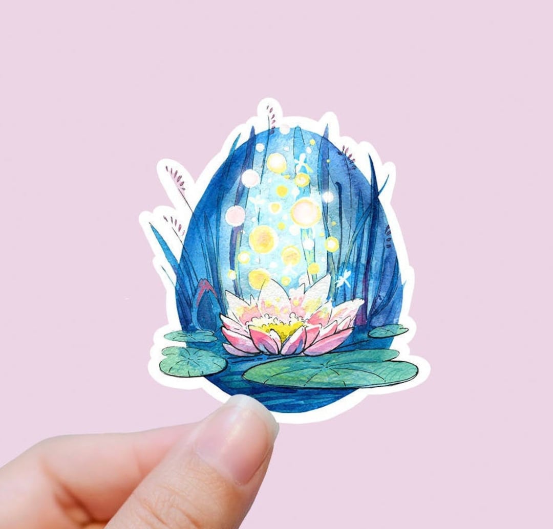 Sparkling Water Lily Sticker, Best Friend Gift, Small Gift, Laptop ...