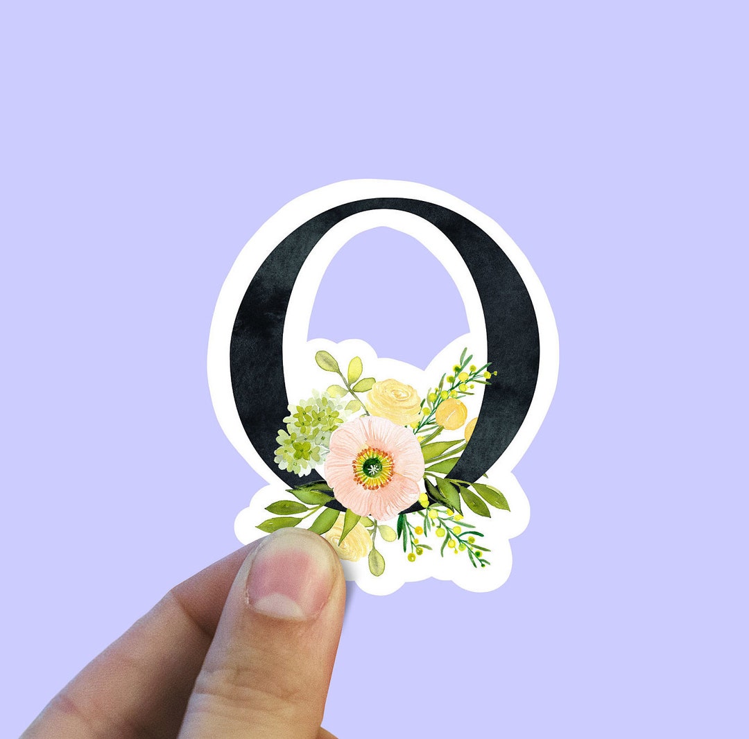 Spring Flower Letter O Vinyl Sticker, Monogram, Best Friend Gift ...