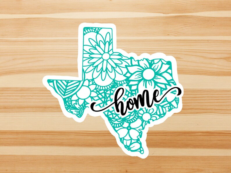 Texas Mandala State Home Vinyl Sticker, Waterproof State Sticker ...