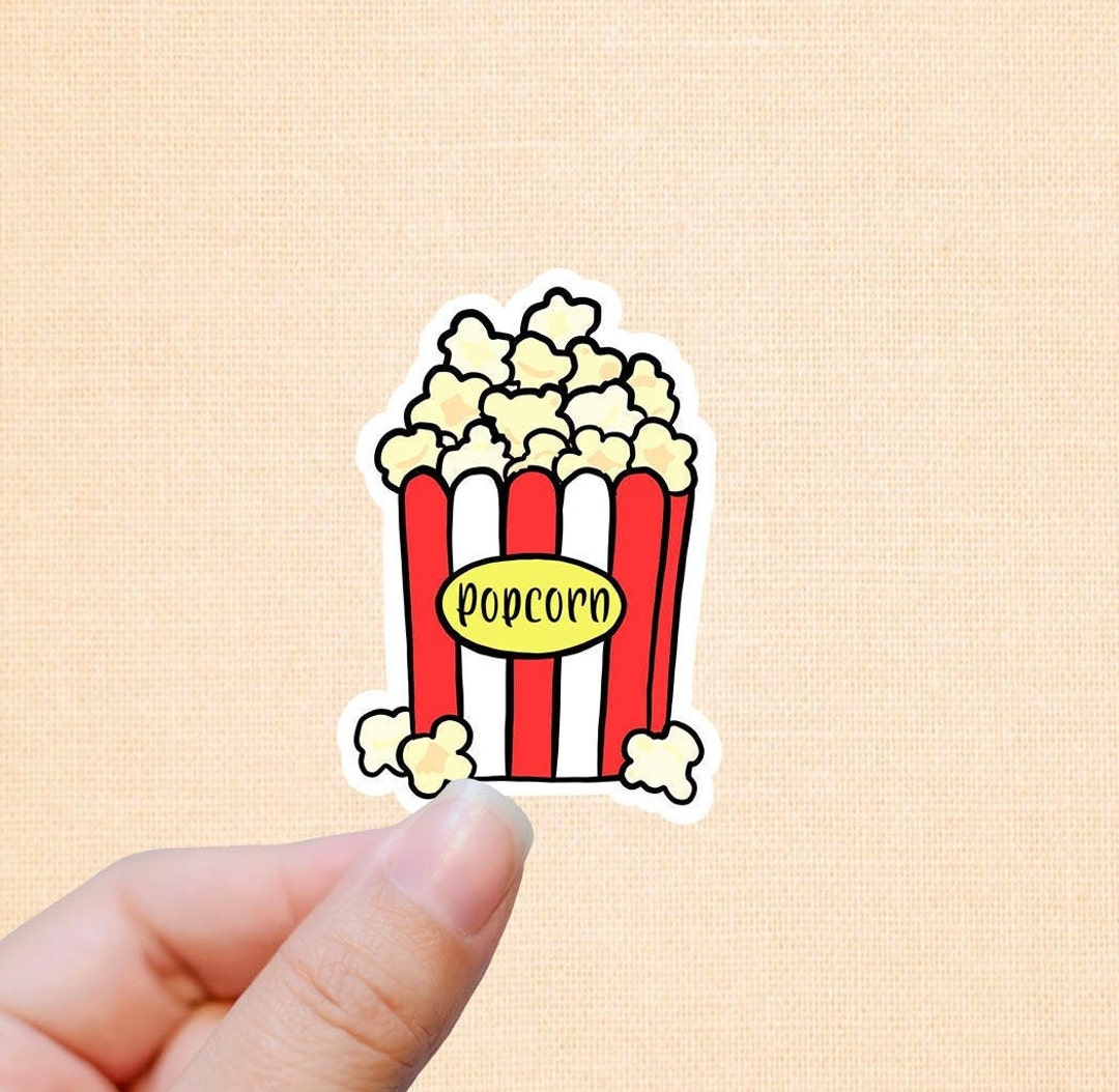 Popcorn Vinyl Sticker, Stickers Labels, Laptop Stickers, Waterproof ...